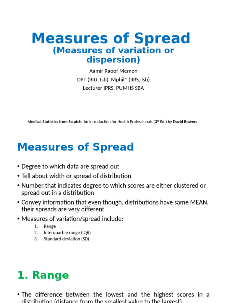 Understanding Measures of Spread in Statistics | PDF | Statistical ...
