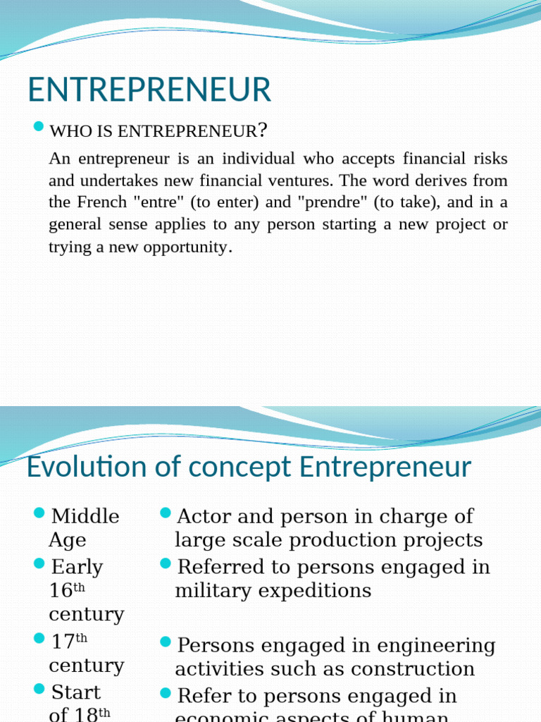 Evolution of Entrepreneurship Concepts | PDF | Entrepreneurship | Economies