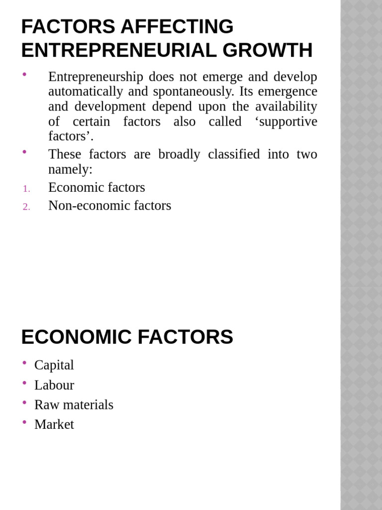 Factors Influencing Entrepreneurial Growth | PDF | Entrepreneurship ...