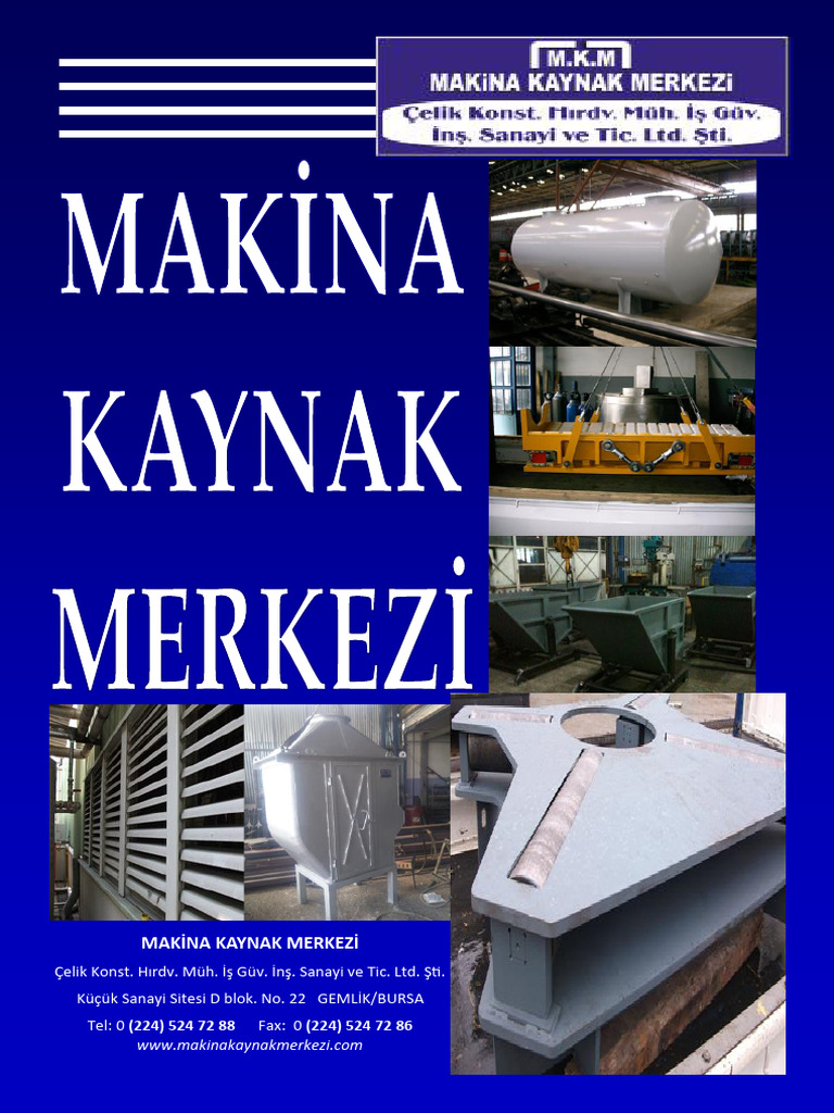 MKM Maki̇ne Kaynak Merkezi̇ Broşür Maki̇ne Parki İmalat Sanayi̇ Konstrüksi̇yon | PDF