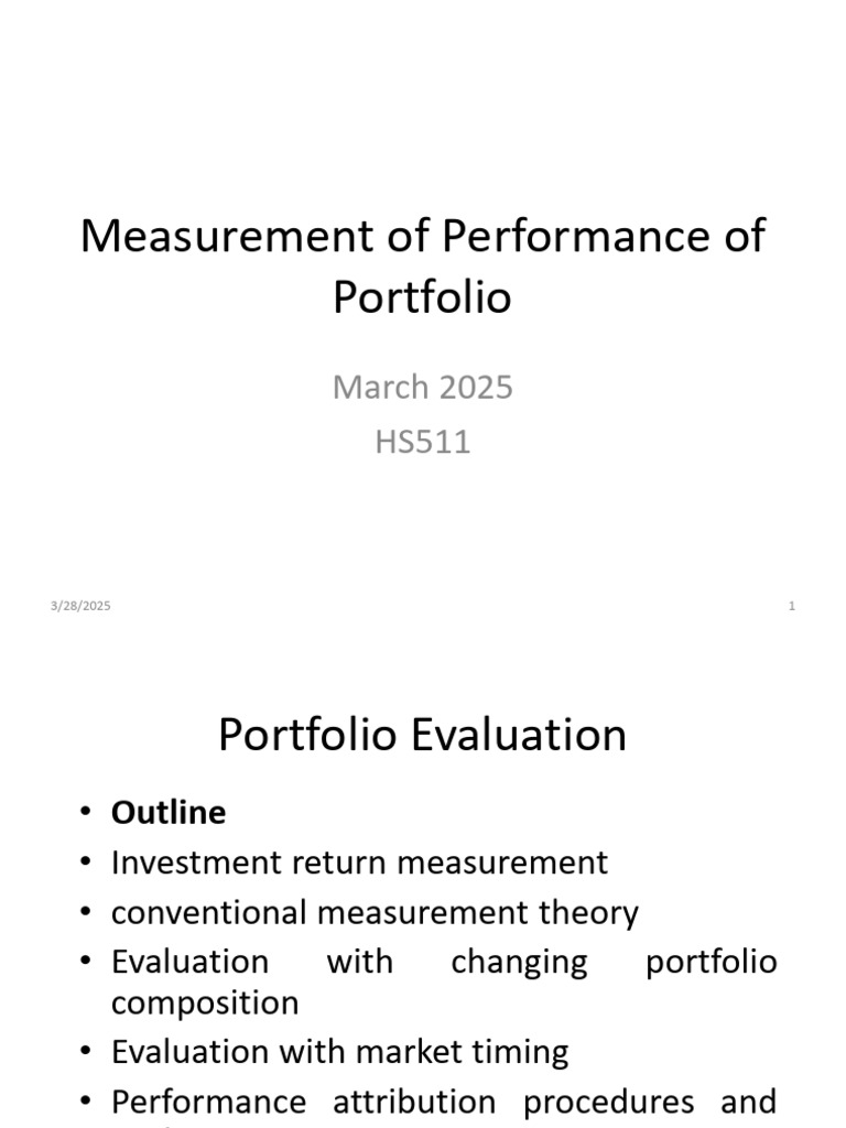 Evaluating Portfolio Performance Metrics | PDF | Sharpe Ratio | Capital ...