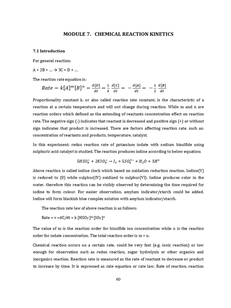 Module 7. Chemical Reaction Kinetics | PDF | Spectrophotometry ...