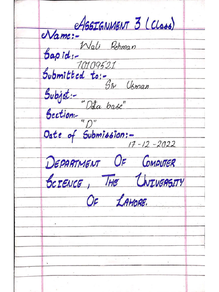 Assignment 3 (Class) | PDF