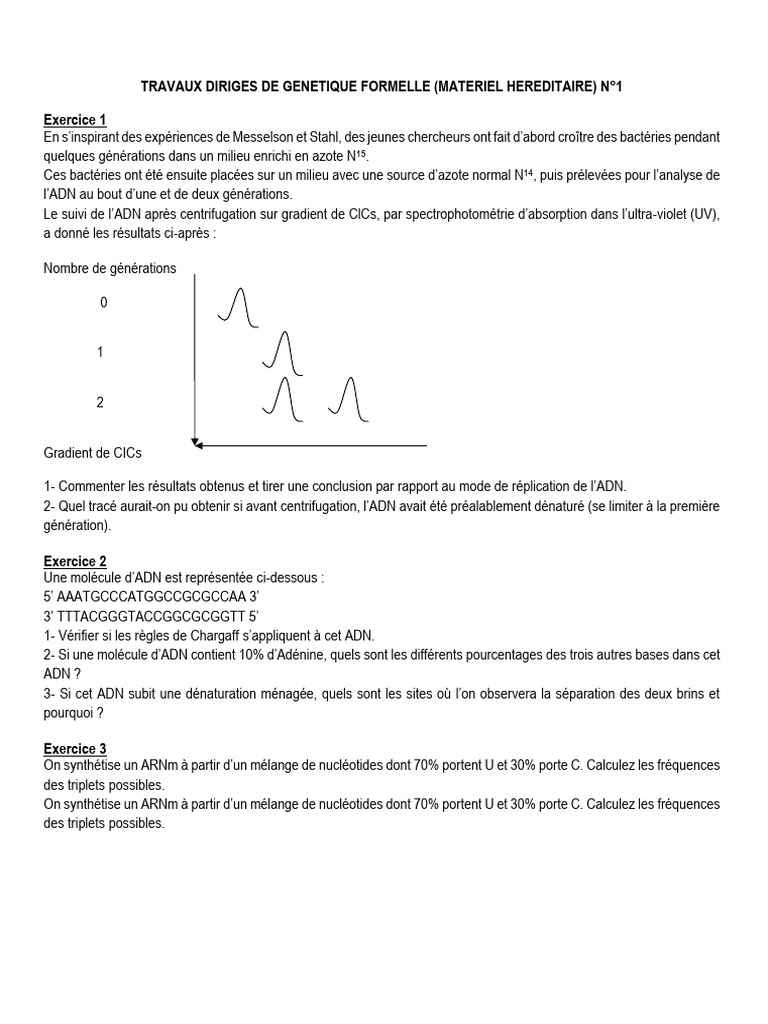 Travaux Dirigés de Génétique Formelle | PDF | Dominance (Génétique ...