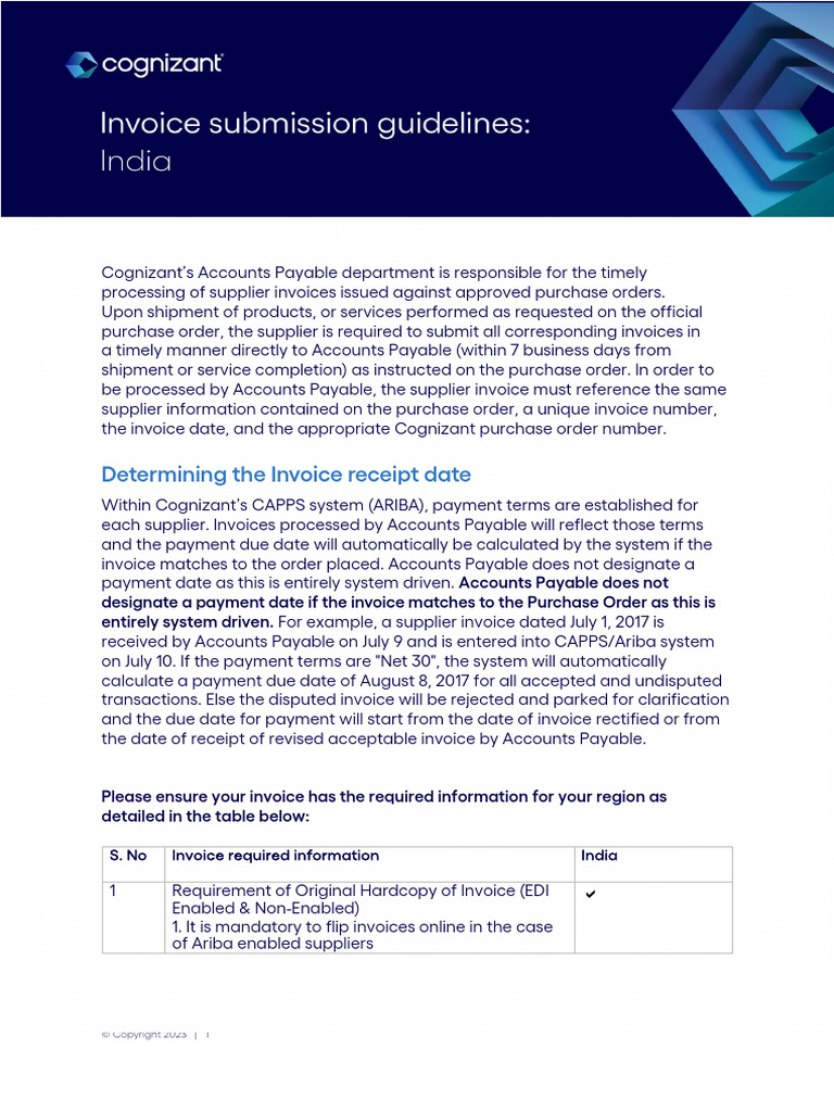 Invoice Submission Guidelines India | PDF | Accounts Payable | Invoice