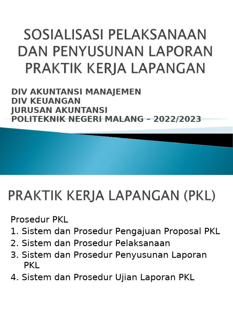 Presentasi PKL 2022-2023 | PDF