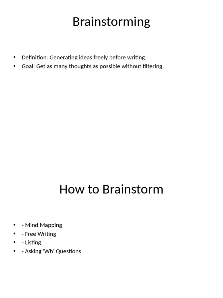 Basic Writing Skills | PDF | Word | Brainstorming