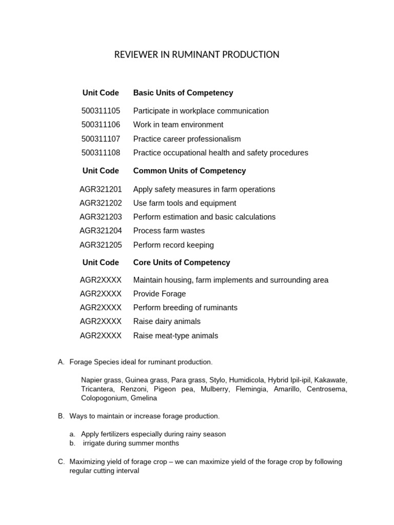 Reviewer in Ruminant Production 1 | PDF | Agriculture