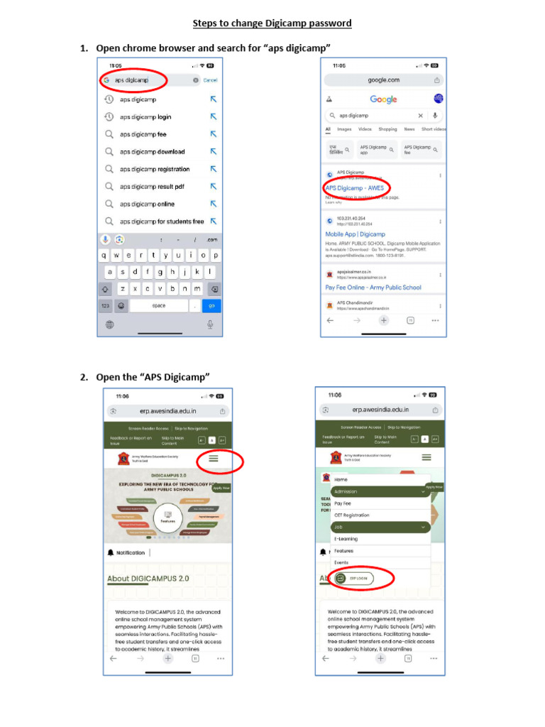 Steps to Change Password | PDF