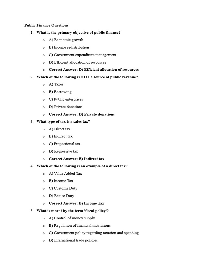 Public Finance Questions 8807 | PDF | Taxes | Public Finance
