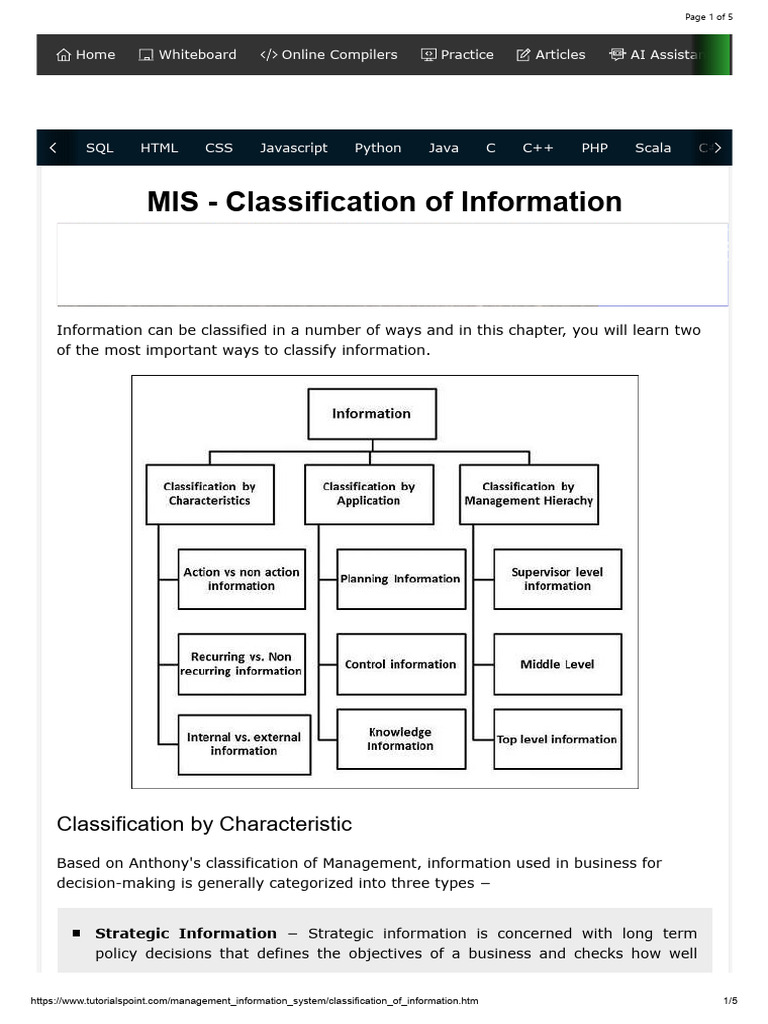 Classification of Information | PDF | Databases | Information