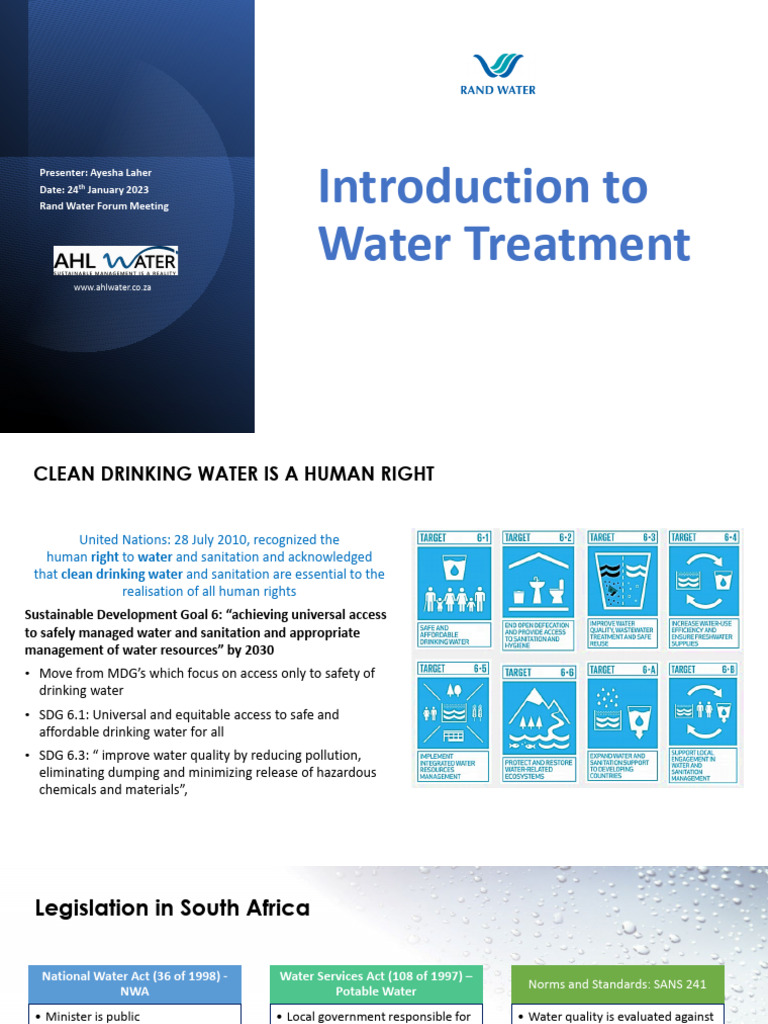 Introduction To Water Treatment | PDF | Drinking Water | Water Quality