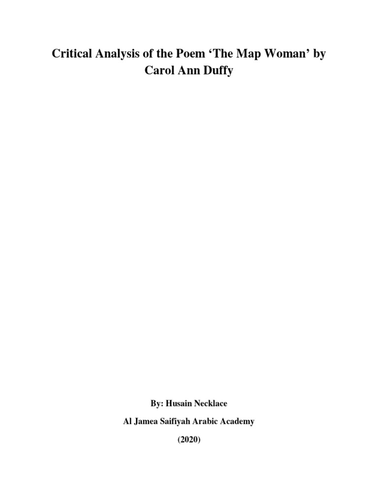 Analysis of Duffy's "The Map Woman" | PDF | Poetry