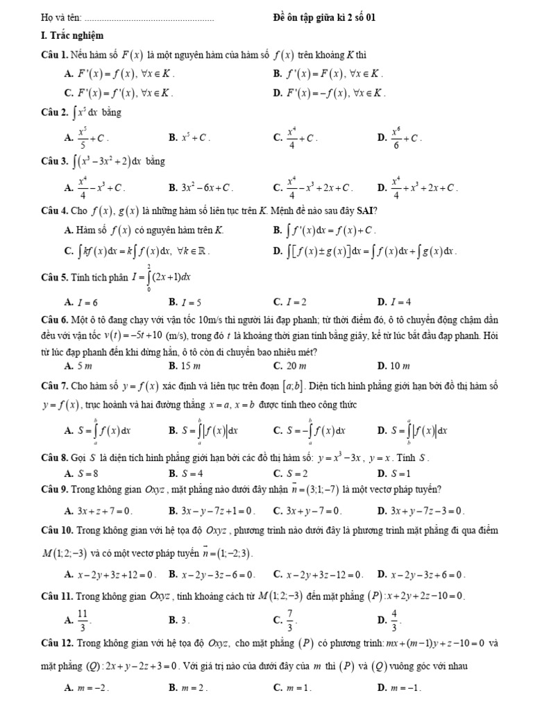 12 GK2 de Thi GK 2-01-10 de Bai Đã G P | PDF