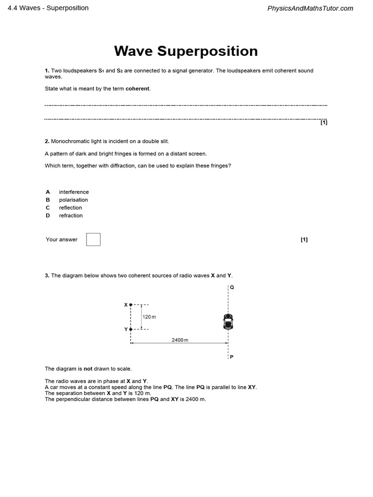 4.4 Waves - Superposition QP Asad | PDF | Wavelength | Waves