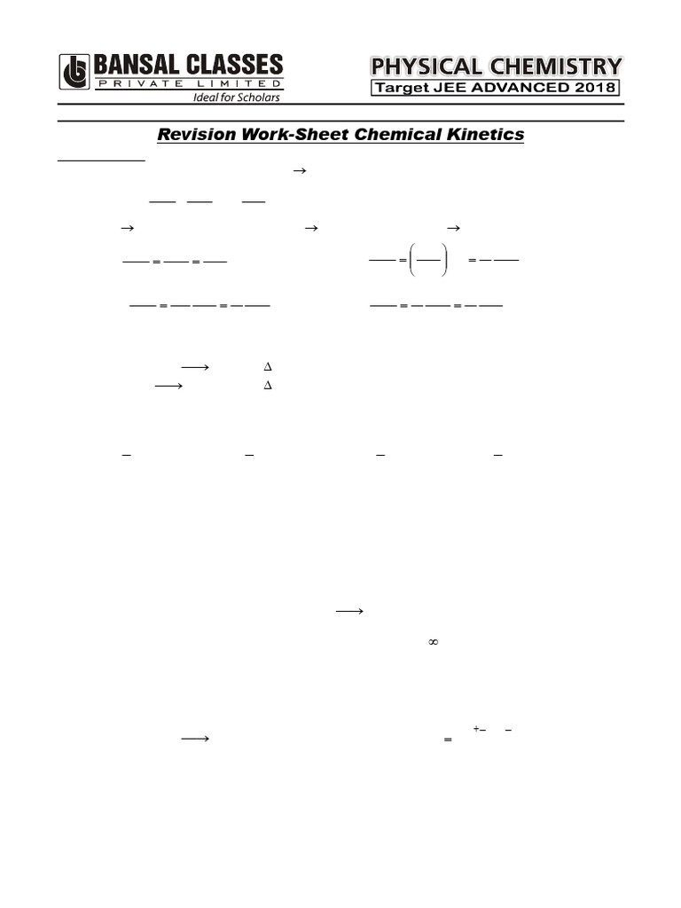 6 PC Chemical Kinetics ADV-CC E Ans | PDF | Reaction Rate | Chemical Kinetics