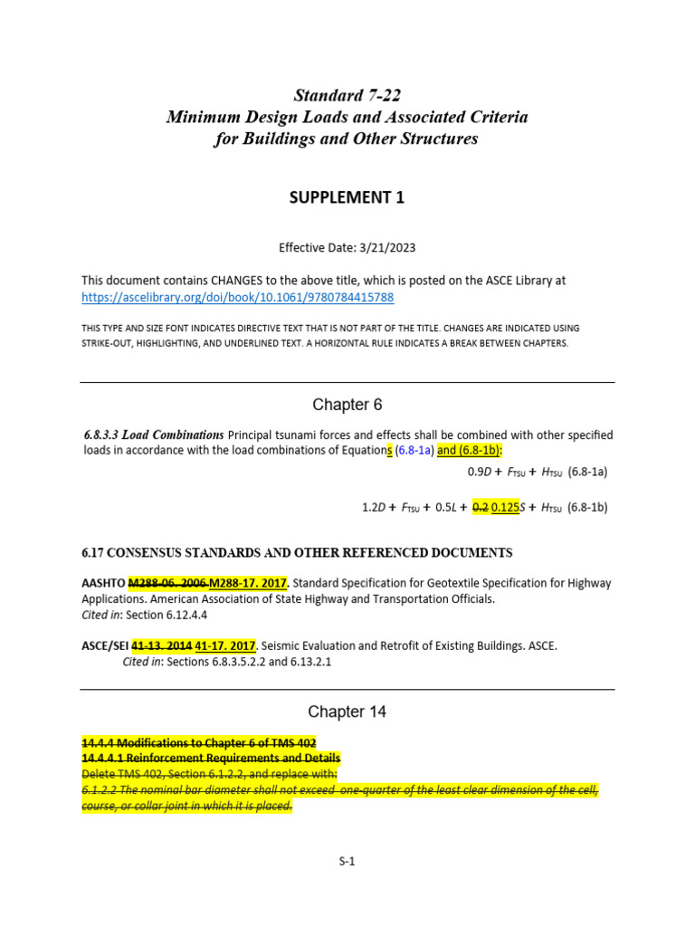 ASCE 7 2022 Supplement 1 | PDF | Building Engineering | Mechanical Engineering
