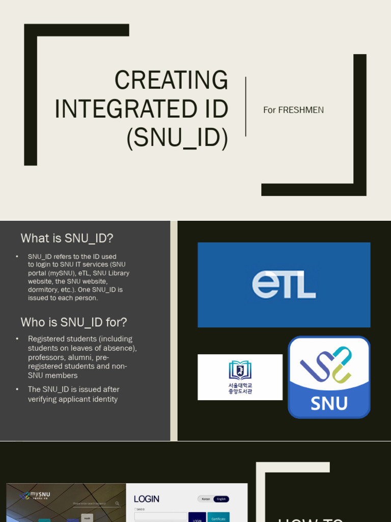 Creating Your SNU_ID for Freshmen | PDF
