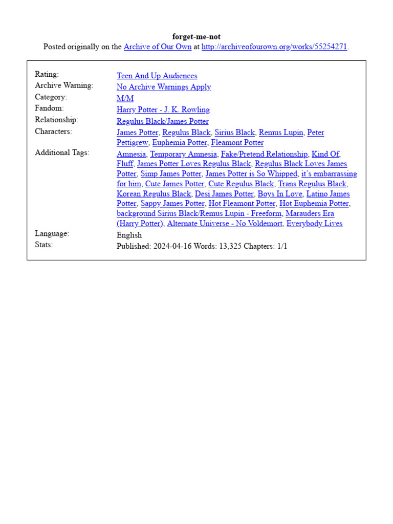 Forget Me Not | PDF | Harry Potter | J. K. Rowling