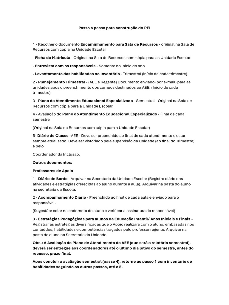 Guia Completo para Construção do PEI | PDF