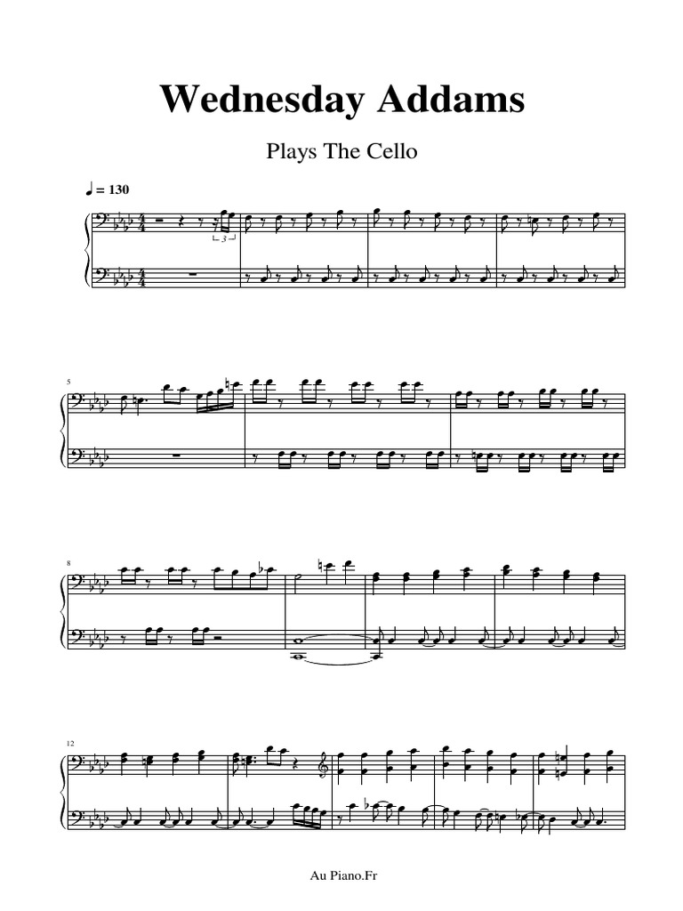 Wednesday Addams Cello Sheet Music | PDF