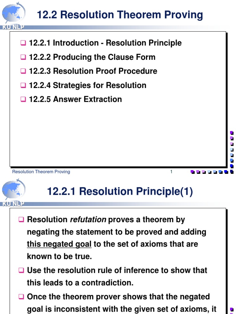 12.2 Resolution Theorem Proving | PDF | Logic | Mathematical Logic