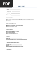 BTech Student Resume Template | PDF
