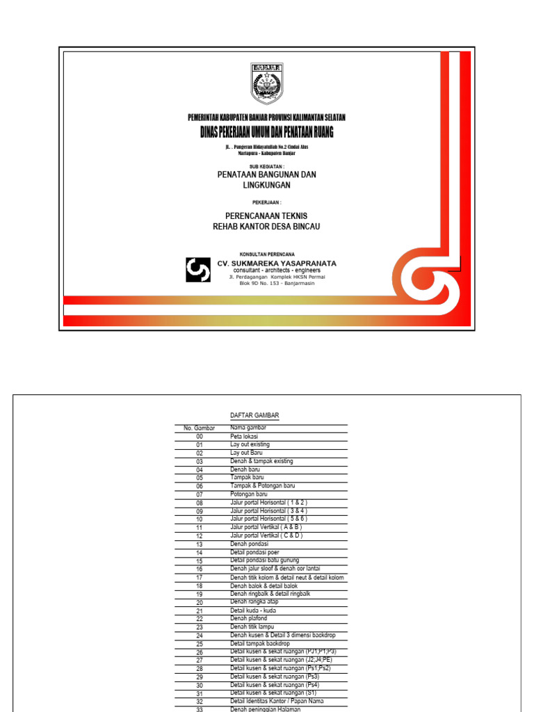 DED Kantor Desa Bincau Rev | PDF