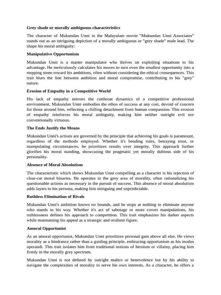 Grey Shade or Morally Ambiguous Characteristics | PDF | Narrative | Hero