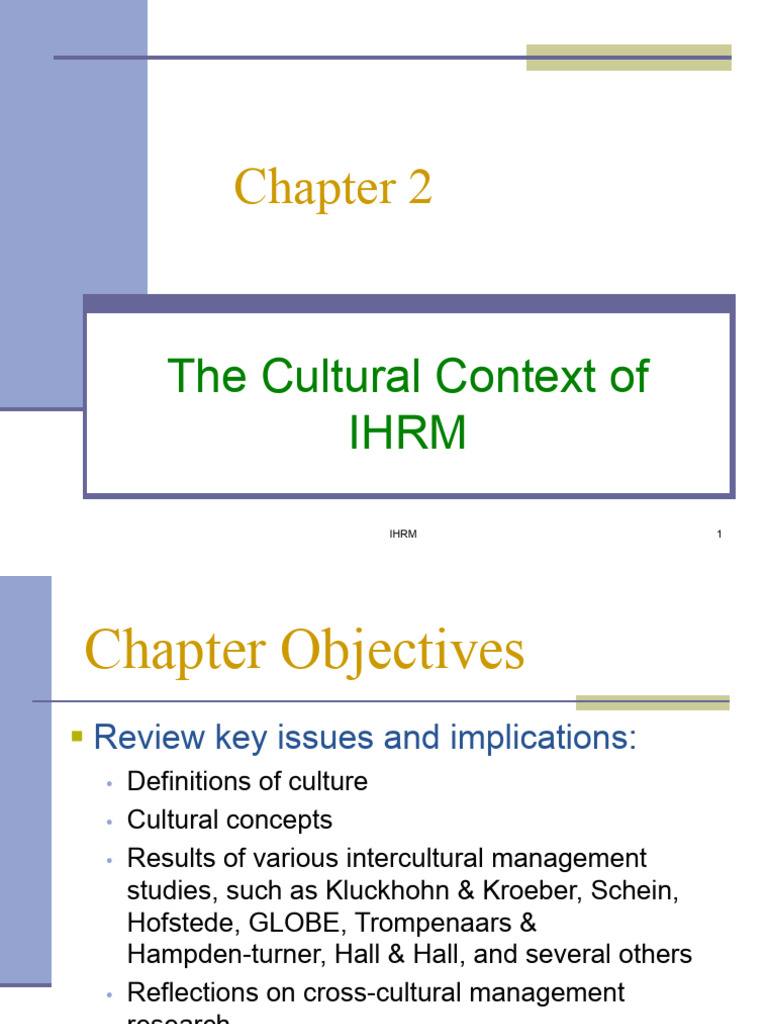 Chap 2 The Cultural Context of IHRM For Teaching | PDF | Leadership ...