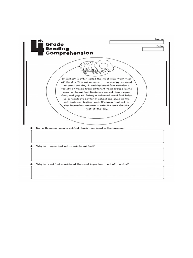 4th Grade Reading Comprehension Passages 52210.Jpg | PDF