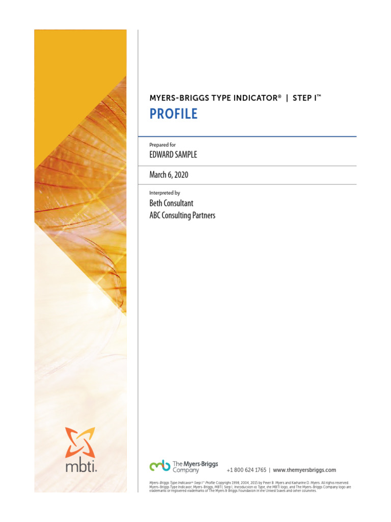 MBTI Form M Sample Report | PDF | Personality Type | Psychology