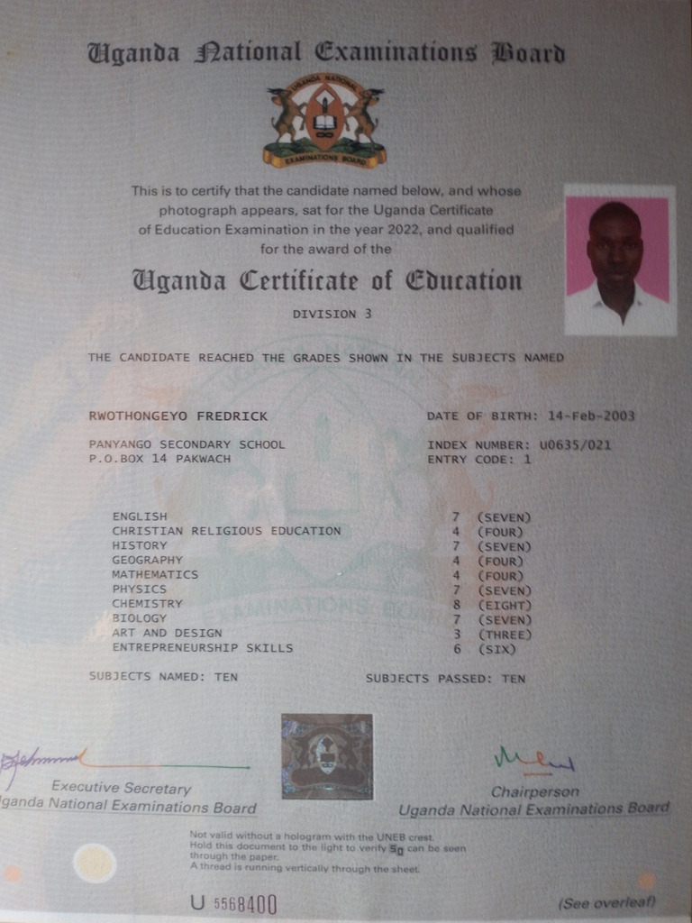 UCE Certificate | PDF