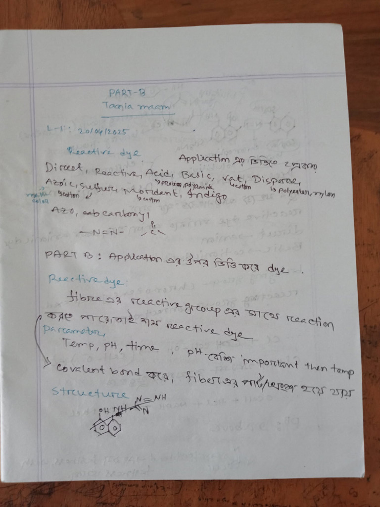CDP Reactive Dye, Utsab Classnote | PDF