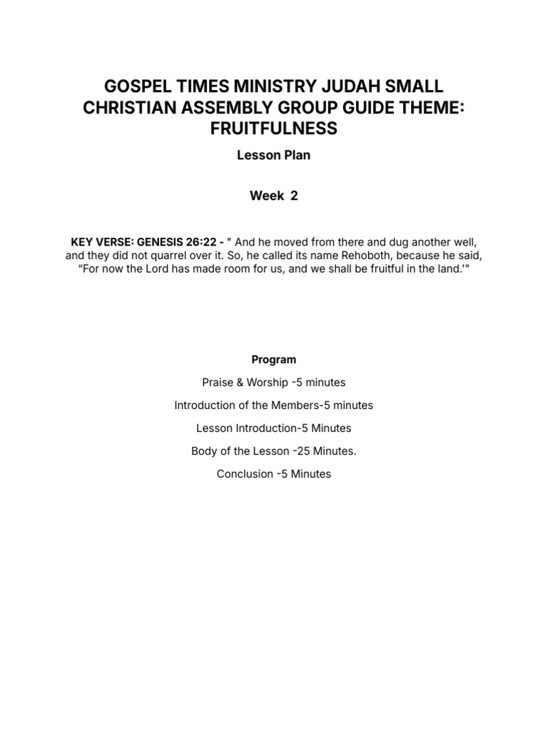 Lesson Plan Week 2 | PDF