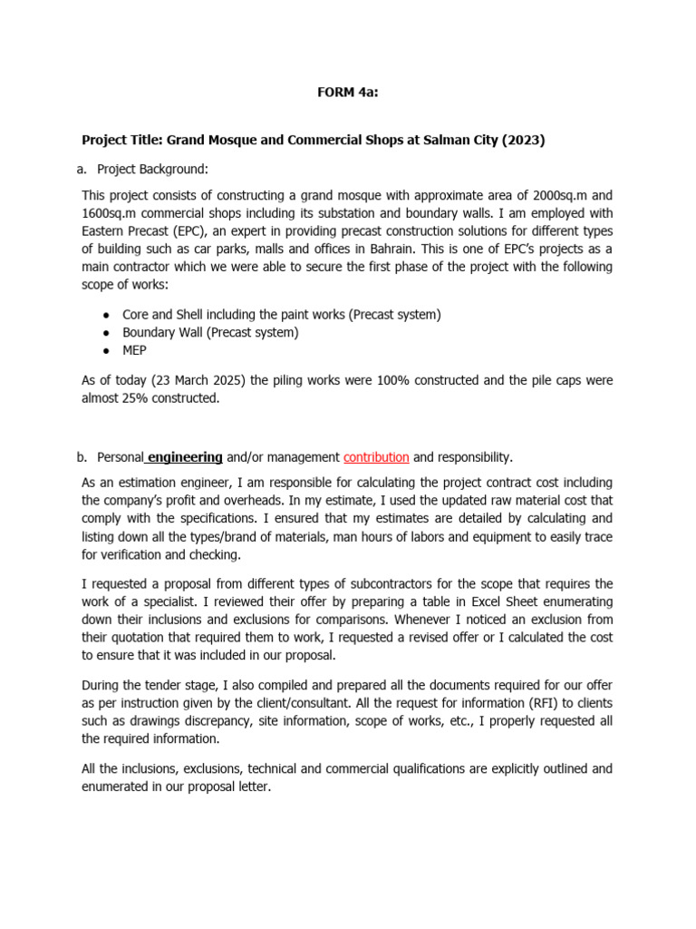Leo - AER Application Form 4a | PDF | Precast Concrete | Deep Foundation