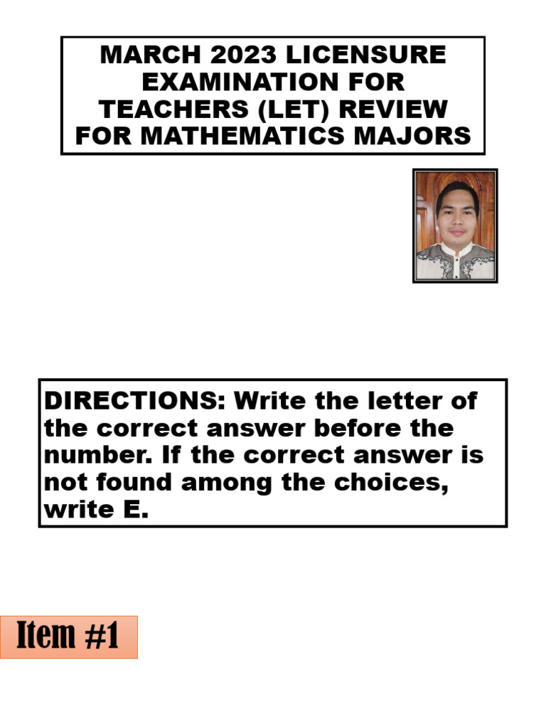 LET Review for Mathematics Majors | PDF | Mathematics