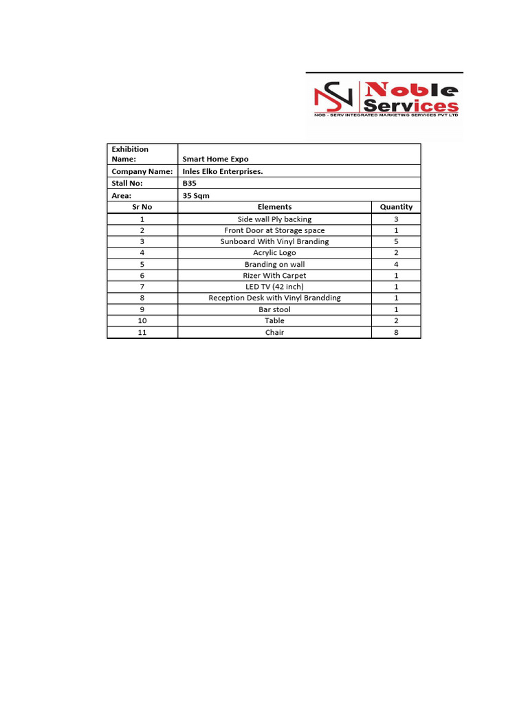 Inels Elko Stall Element List | PDF