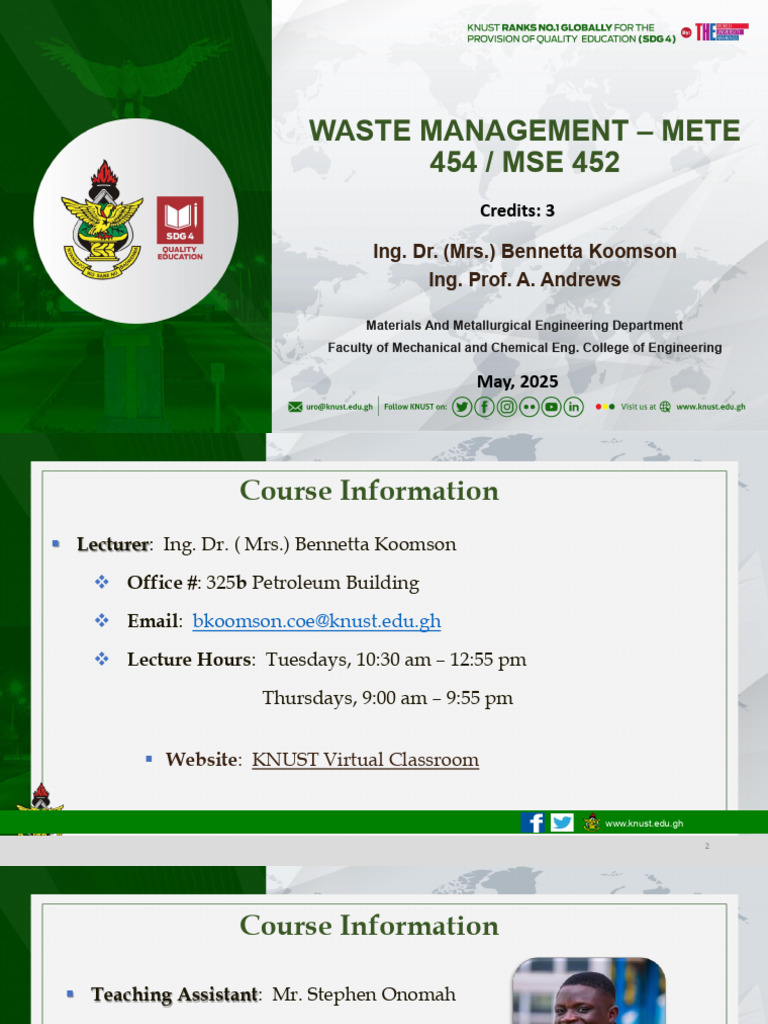 Waste Management Course Overview | PDF | Waste Management | Waste