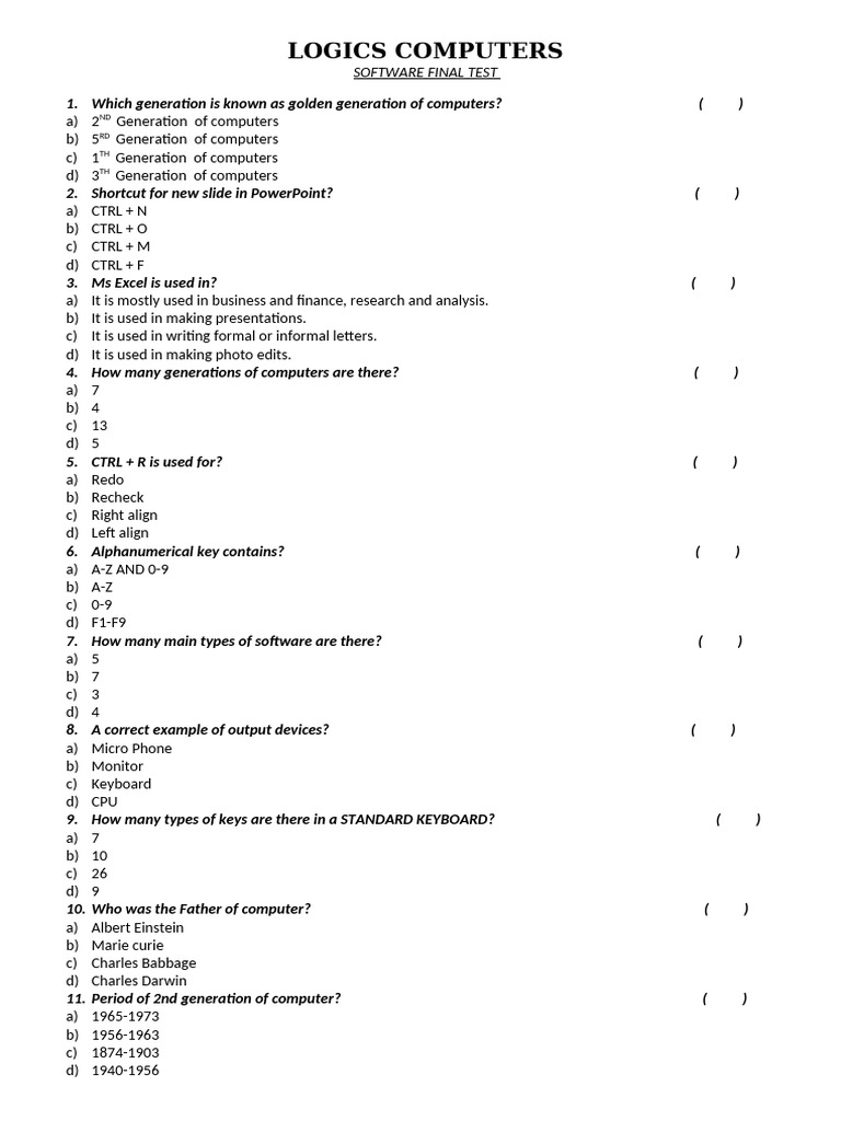 34fc-2af9 Logics Computers | PDF | Microsoft Word | Computing