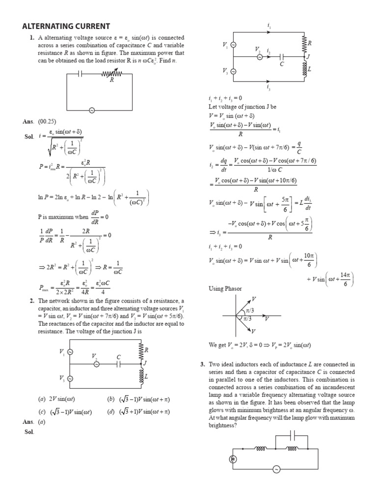 Alternating Current | PDF | Capacitor | Inductor