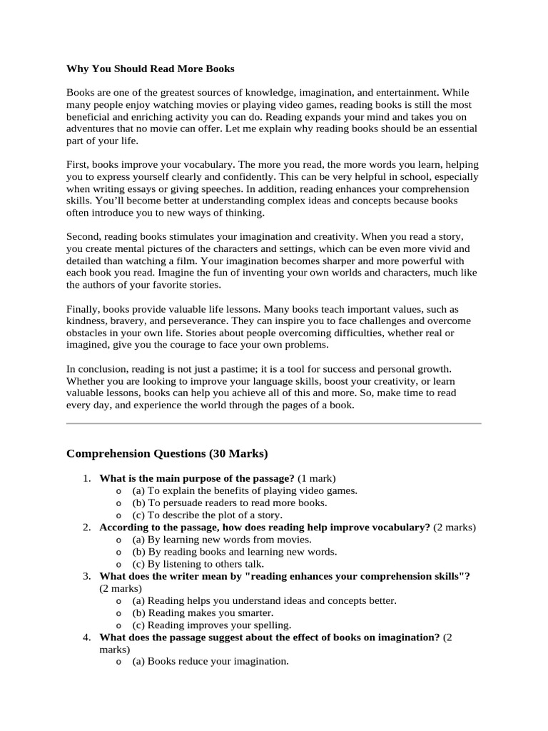 Question Paper Comprehensions | PDF | Reading Comprehension | Courage