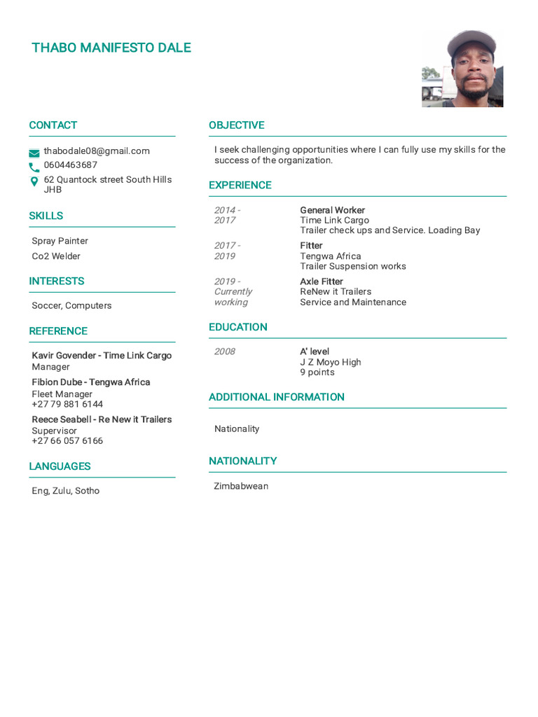 CV Thabo. | PDF