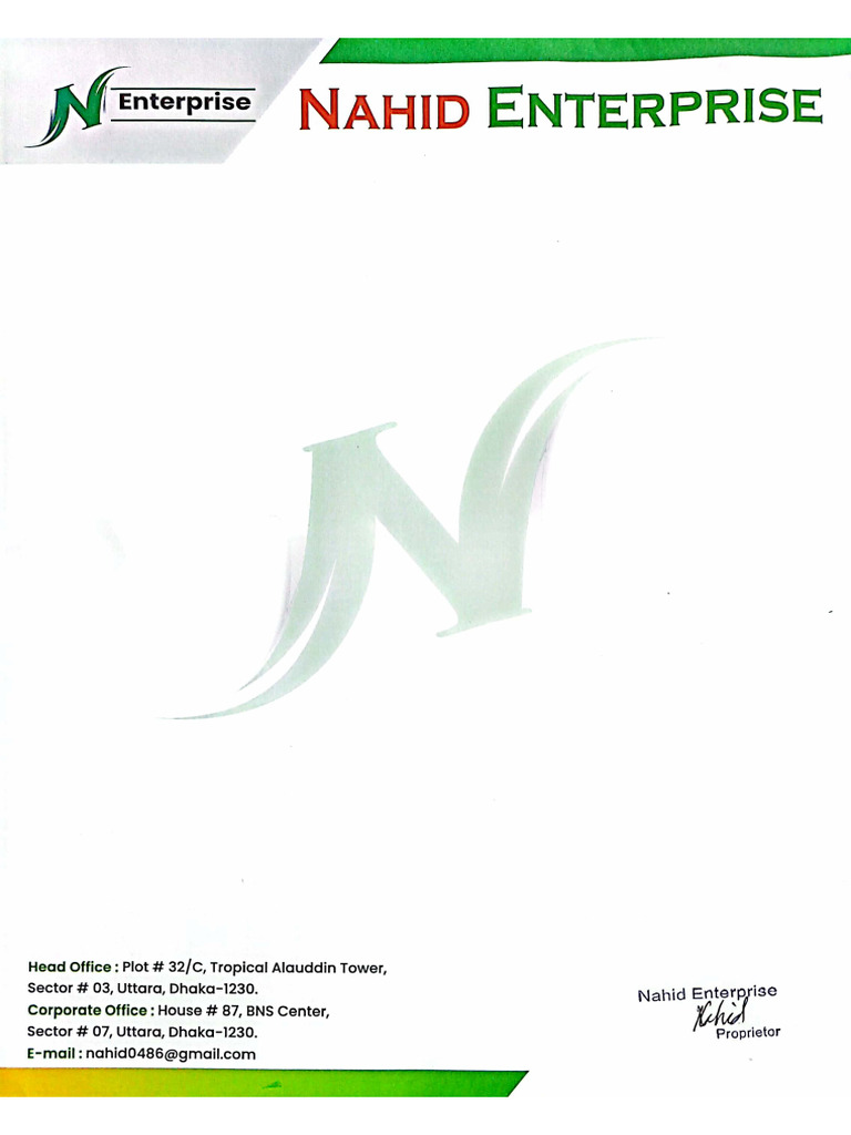 Nahid Letter Pad With Signature PDF | PDF