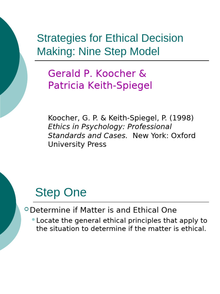 Ethical Decision-Making Strategies | PDF