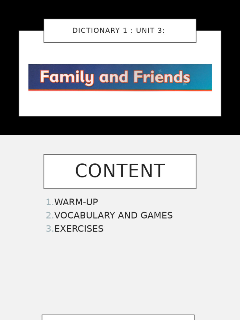 PD1 UNIT 4 Family and Friend | PDF