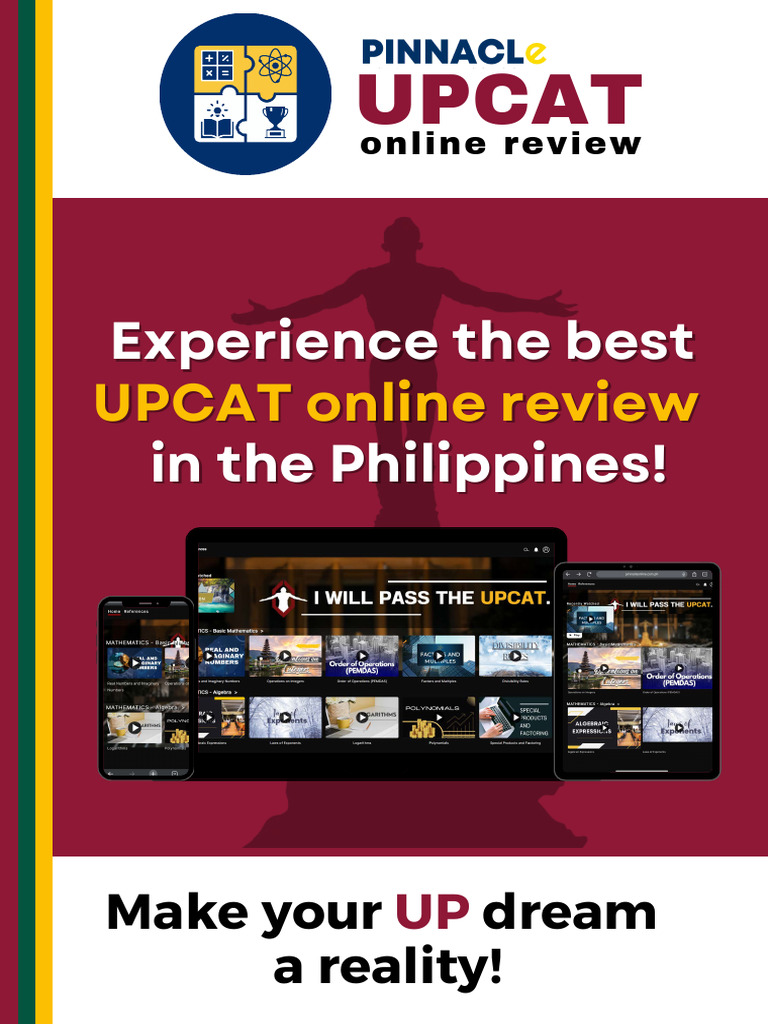 Pinnacle UPCAT Online Review 2025 | PDF | Qualifications | Educational Stages