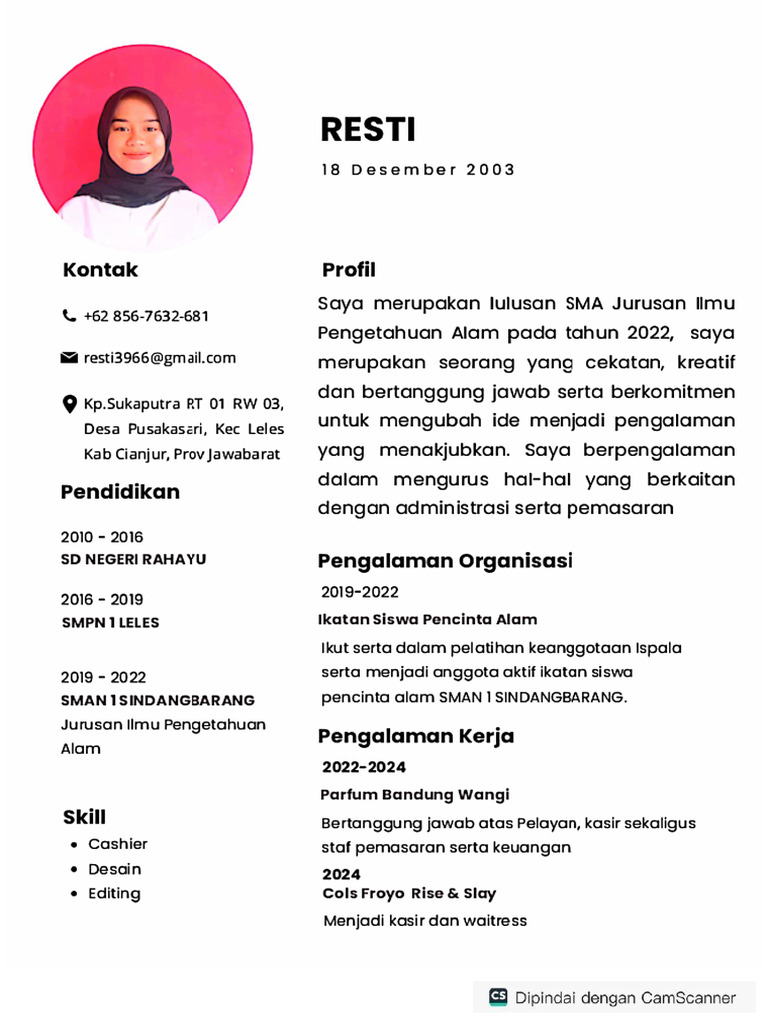 Jobstreetexpress Restiyani Resume 20250515 | PDF