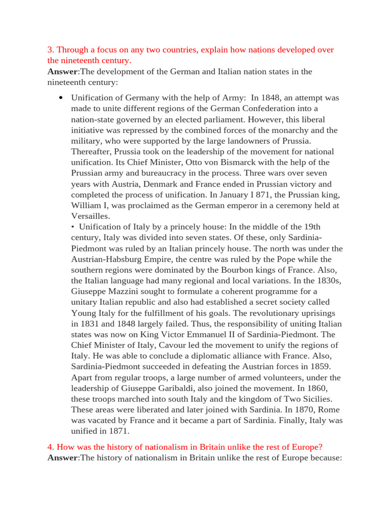 History Question and Answer CH 1 (Q 4,5) | PDF | Balkans | Kingdom Of ...