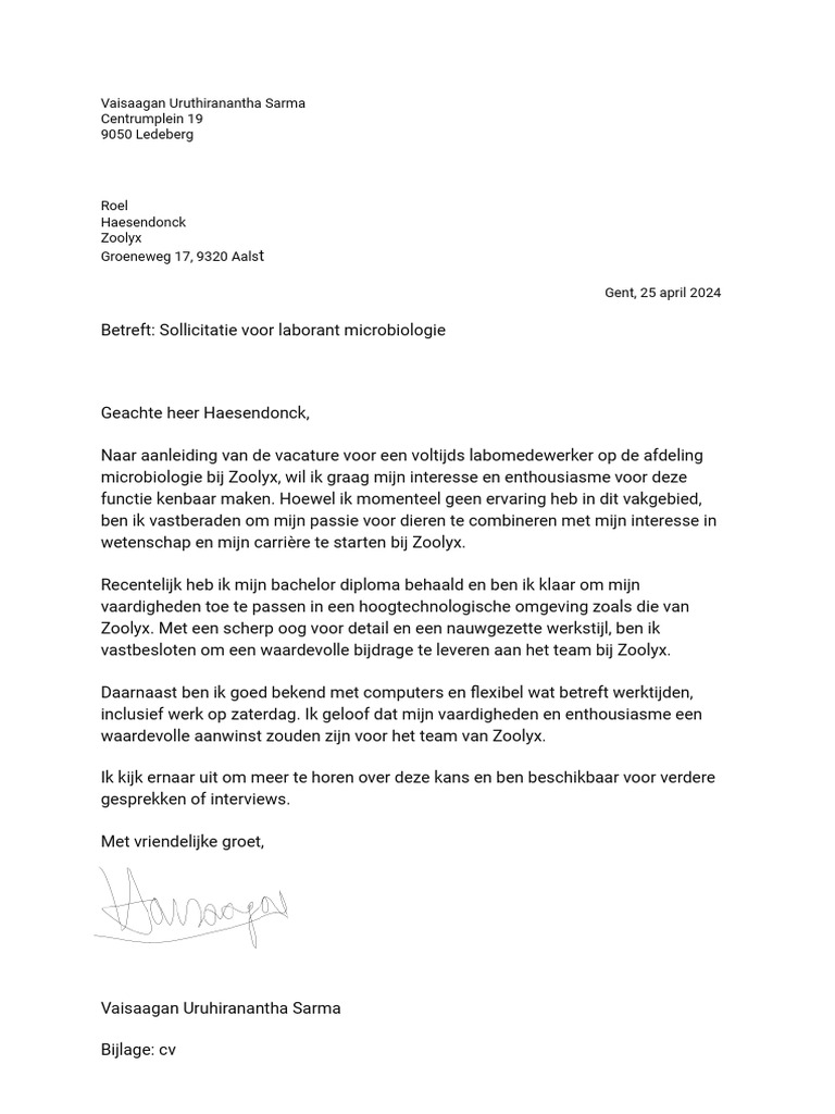 Motivatie Brief | PDF